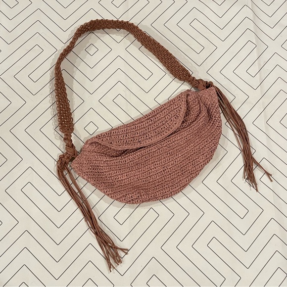 LOFT | Bags | Loft Pink Straw Sling Bag | Poshmark